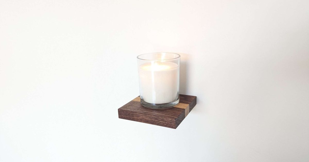 Mini floating screw in shelf – Black Walnut & Oak – Wood 'N' Pegs