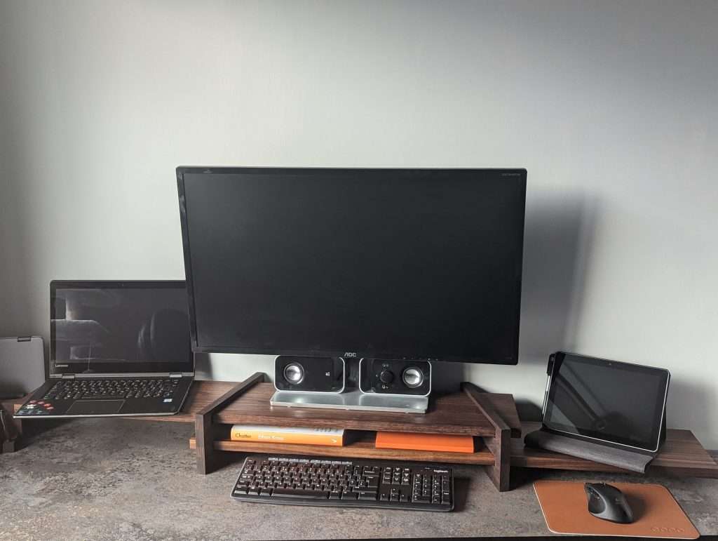 Adjustable Black Walnut monitor stand/shelf/riser, iMac stand… – Wood ...