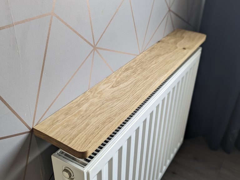 Easy Fit Solid Oak Radiator Shelf – Wood 'N' Pegs