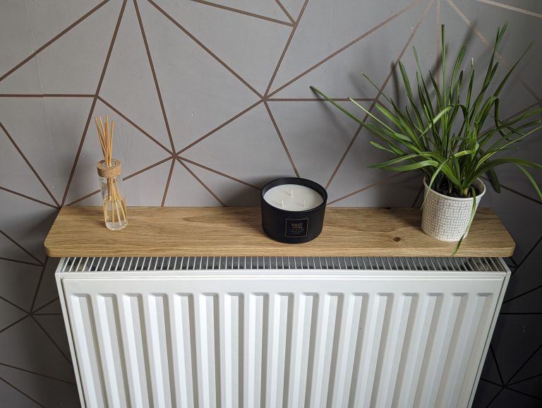 Easy Fit Solid Oak Radiator Shelf – Wood 'N' Pegs