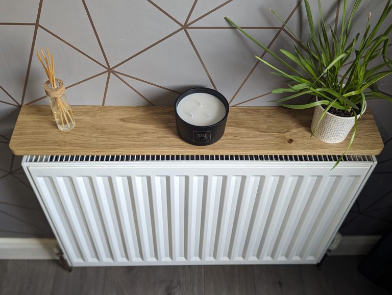 Easy Fit Solid Oak Radiator Shelf - Wood 'N' Pegs