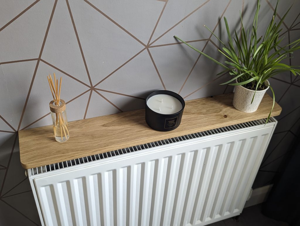 Easy Fit Solid Oak Radiator Shelf - Wood 'N' Pegs