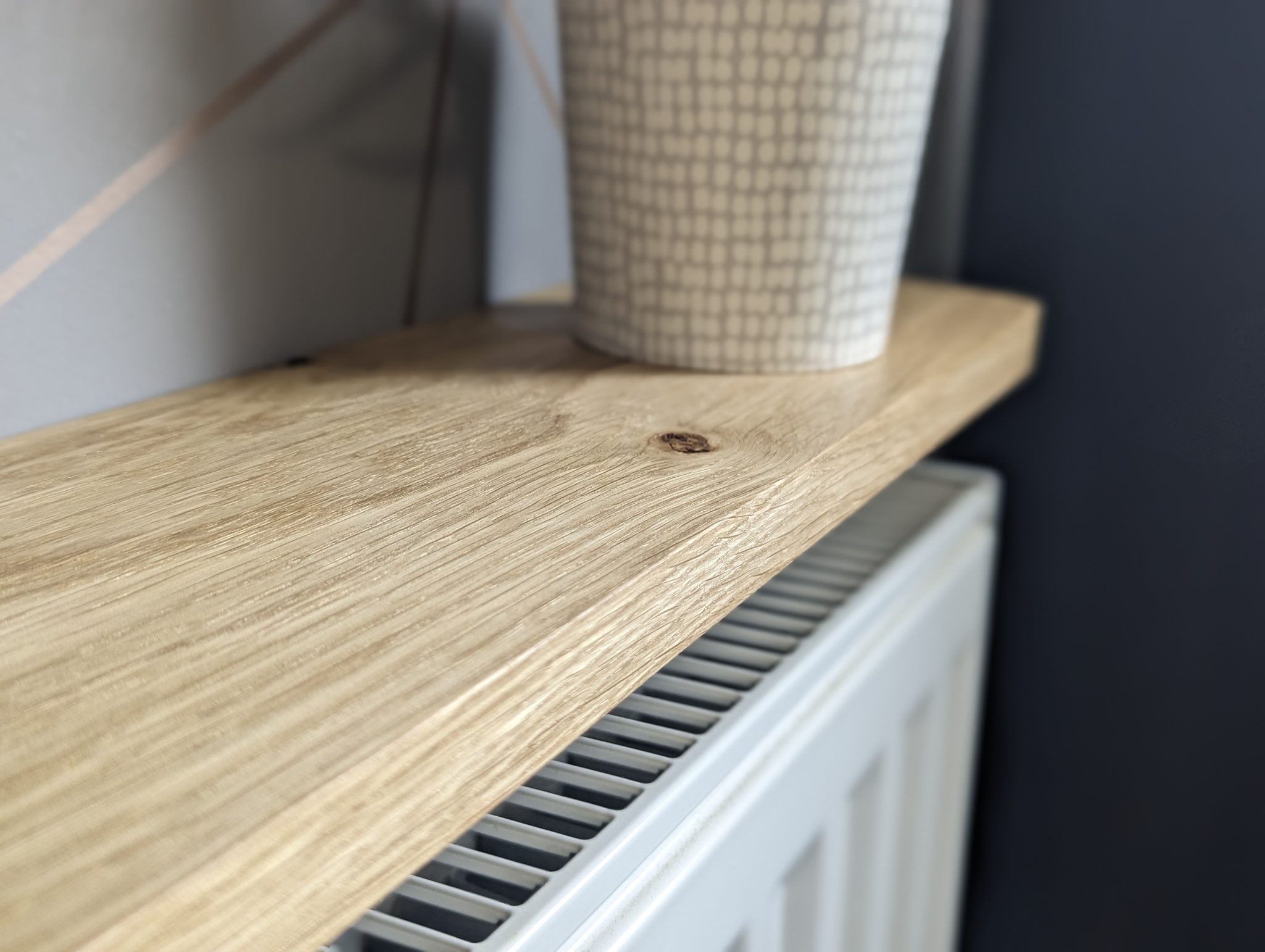 Easy Fit Solid Oak Radiator Shelf – Wood 'N' Pegs