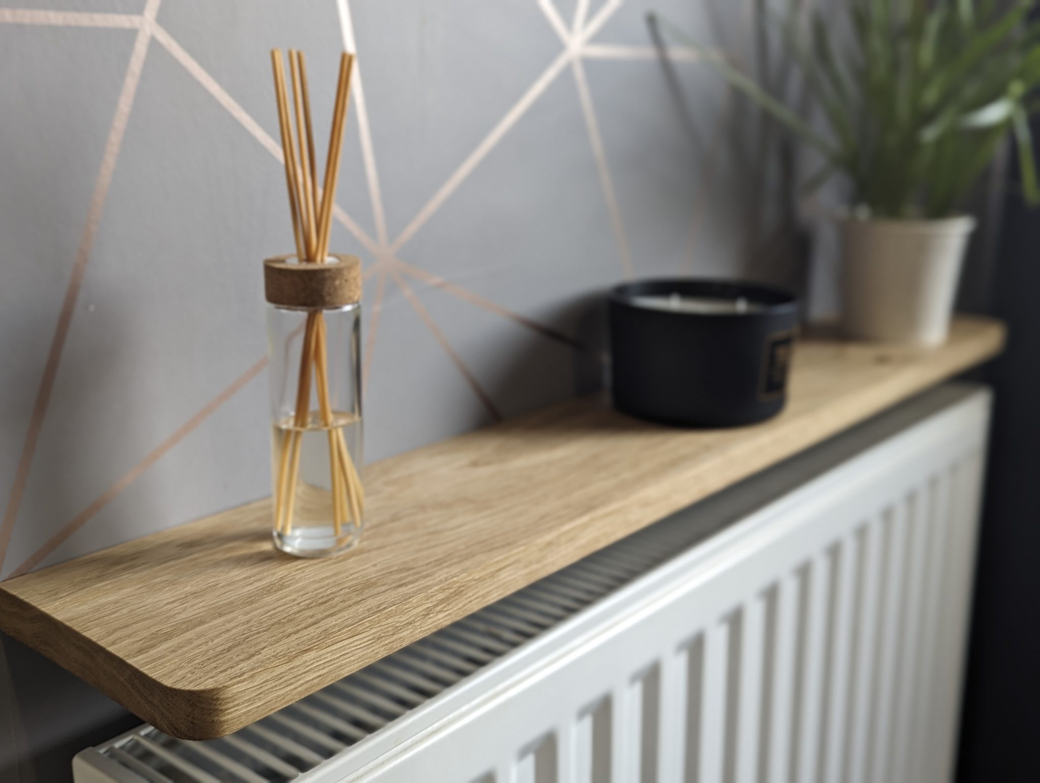 Easy Fit Solid Oak Radiator Shelf – Wood 'N' Pegs