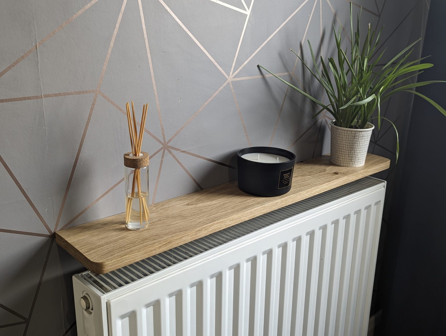 Easy Fit Solid Oak Radiator Shelf – Wood 'N' Pegs