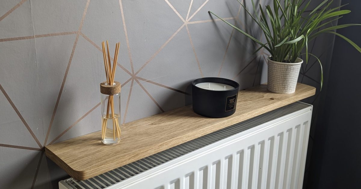 Easy Fit Solid Oak Radiator Shelf – Wood 'N' Pegs