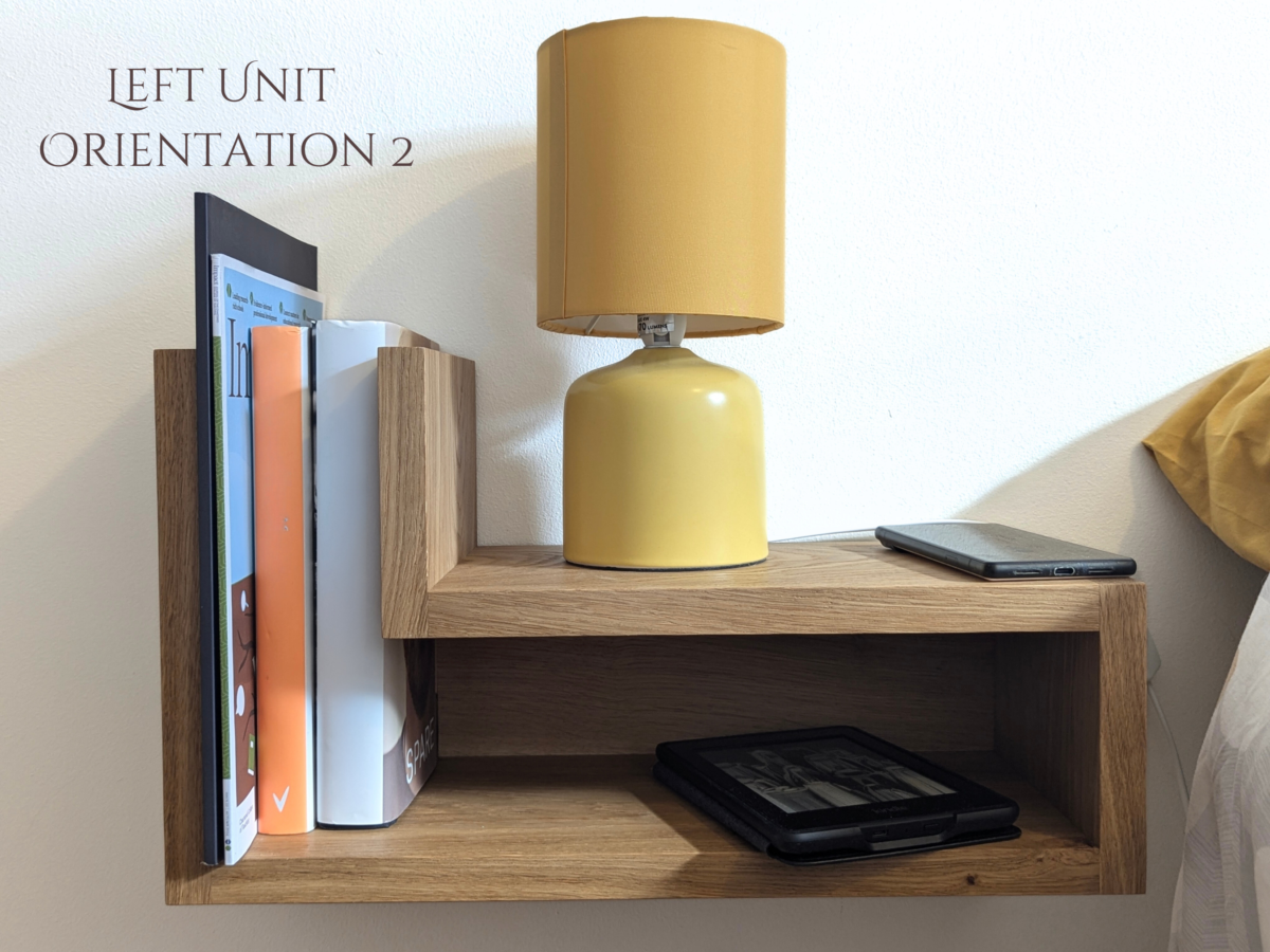 Solid Oak Floating Bedside Table, F-Shelf – Wood 'N' Pegs